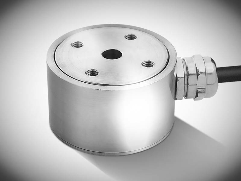 Columnar compressive force sensor with stable upsetting body